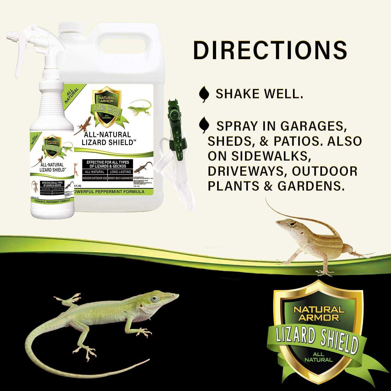Natural Armor Lizard & Gecko Repellent Spray Powerful Peppermint ...